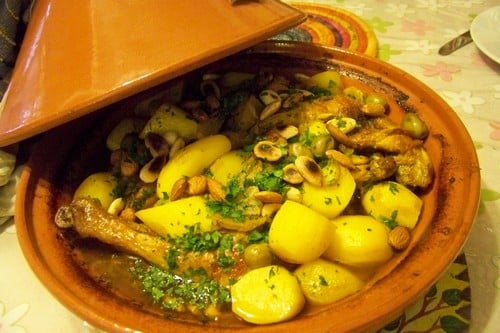 Tajine poulet à la citrouille et à l'huile d'argan- tajine marocain